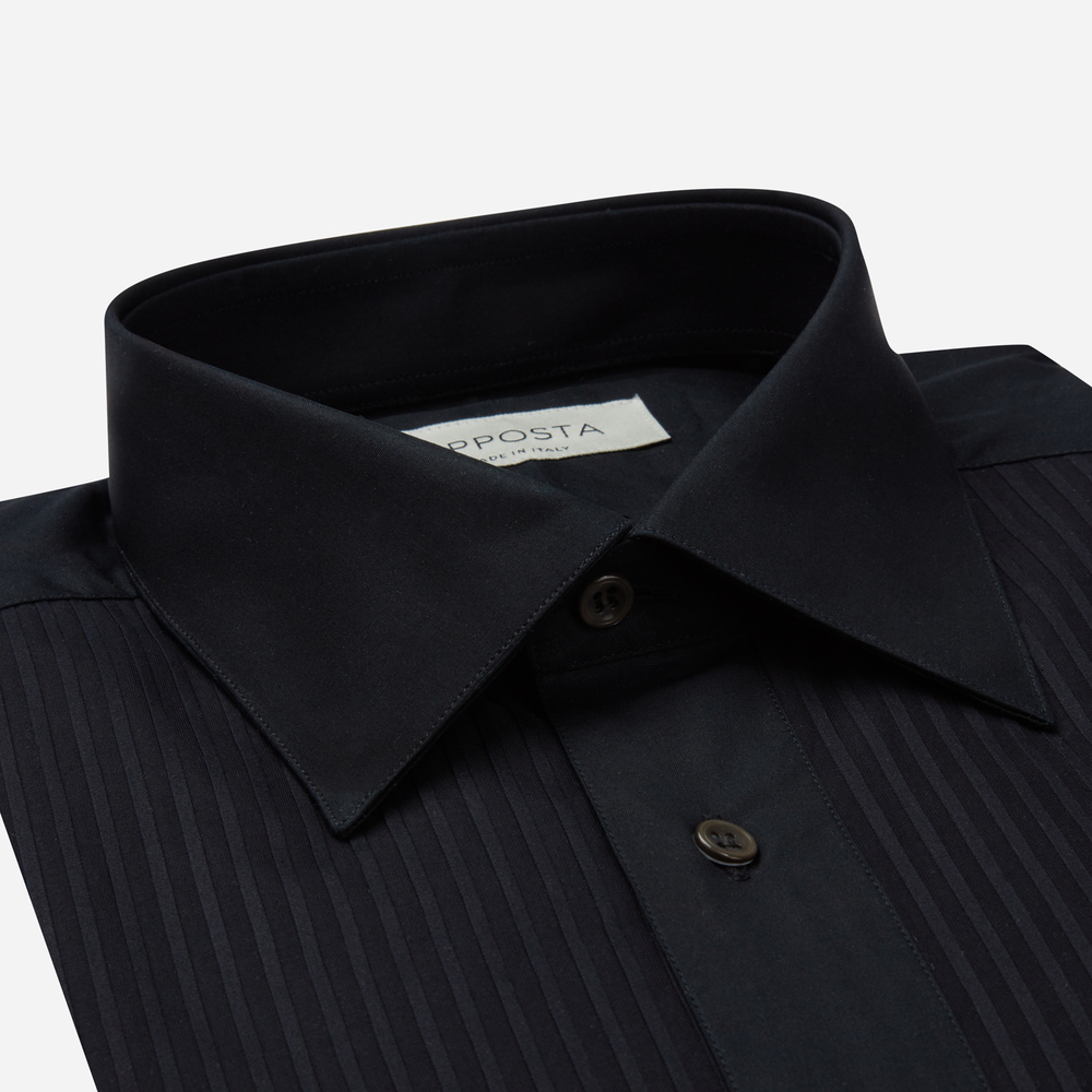Schwarzes Smokinghemd mit Plissee - Apposta