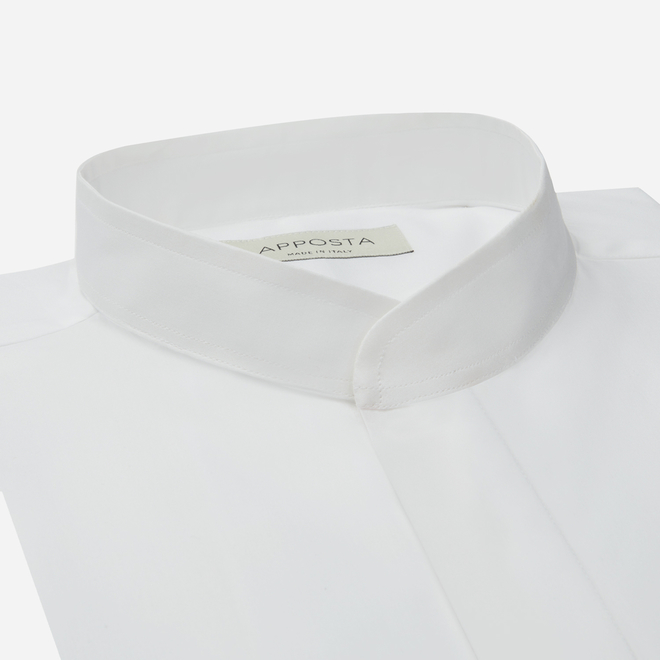 Camicia Bianca Cotone Giza 87 Camicia collo coreana su misura in ...